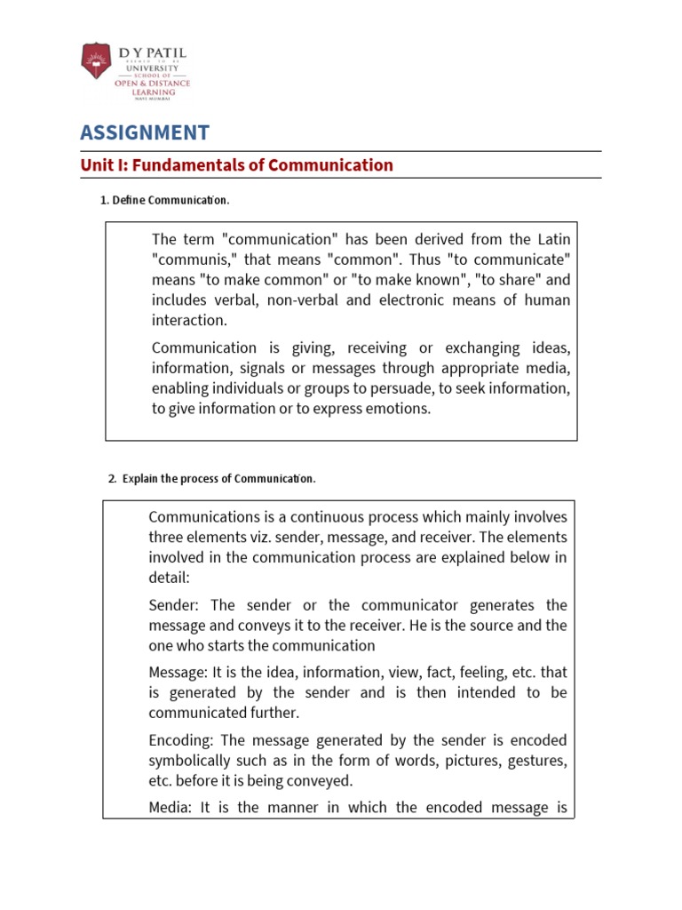Fundamentals of Communication | PDF | Communication | Human Communication