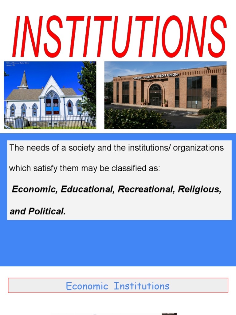 Types of Social Institutions Explained | PDF | Lifestyle