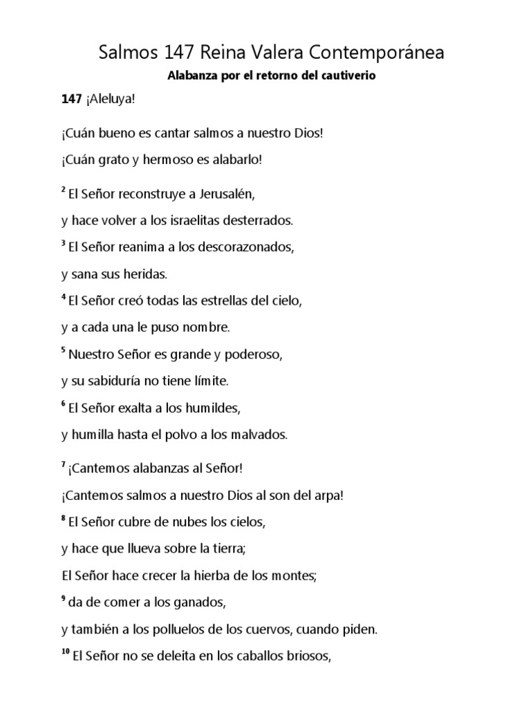 Salmos 147 Reina Valera Contemporánea | PDF