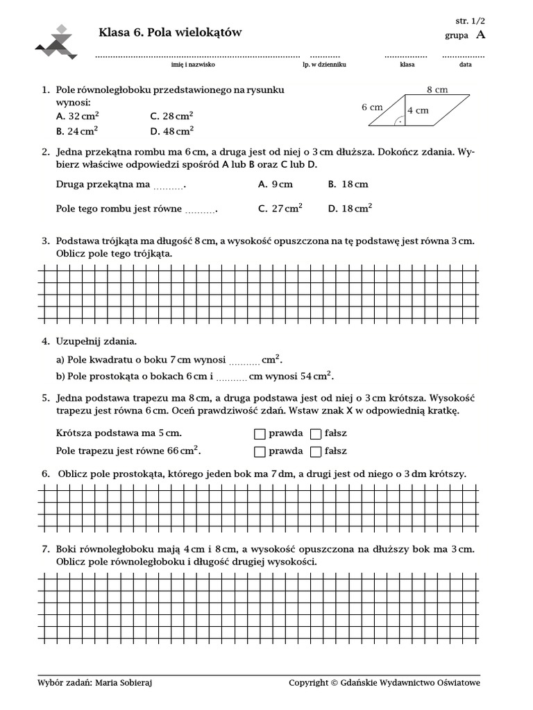 Klasa-VI-pola-wielokątów. | PDF