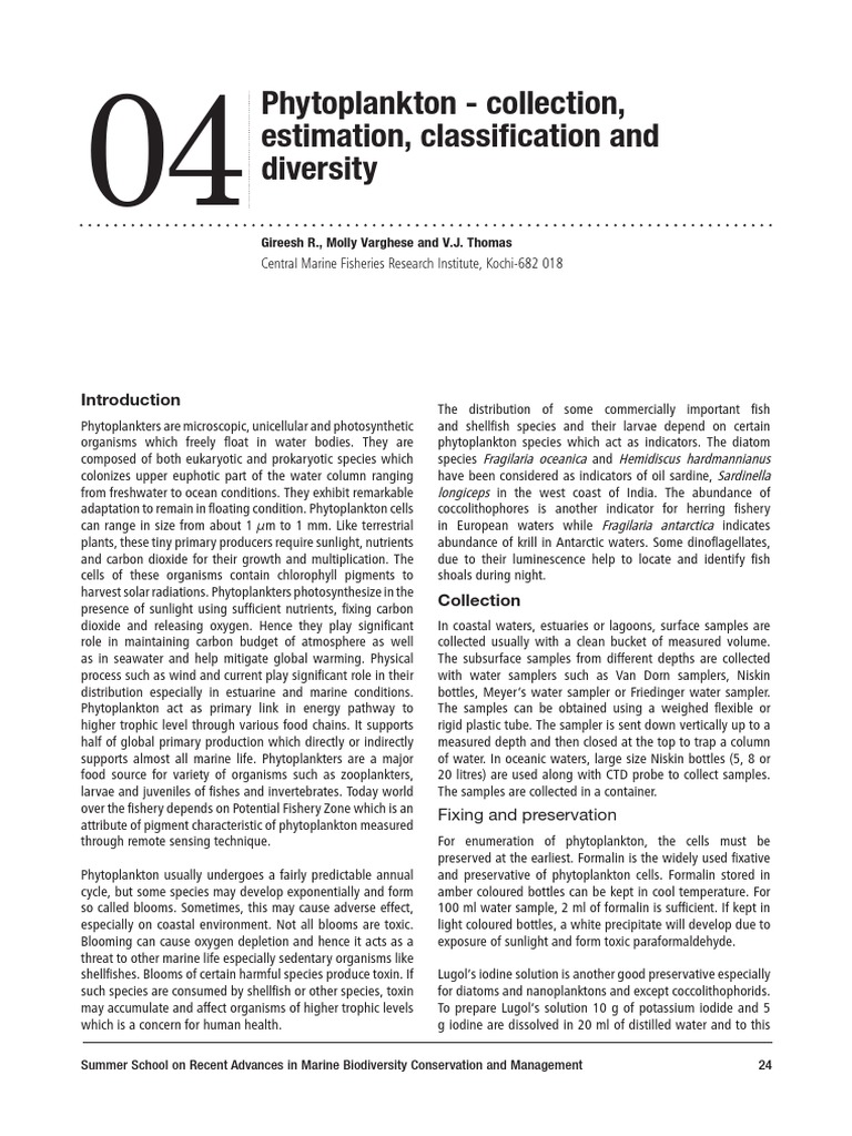 Plankton Estimation | PDF | Phytoplankton | Cyanobacteria