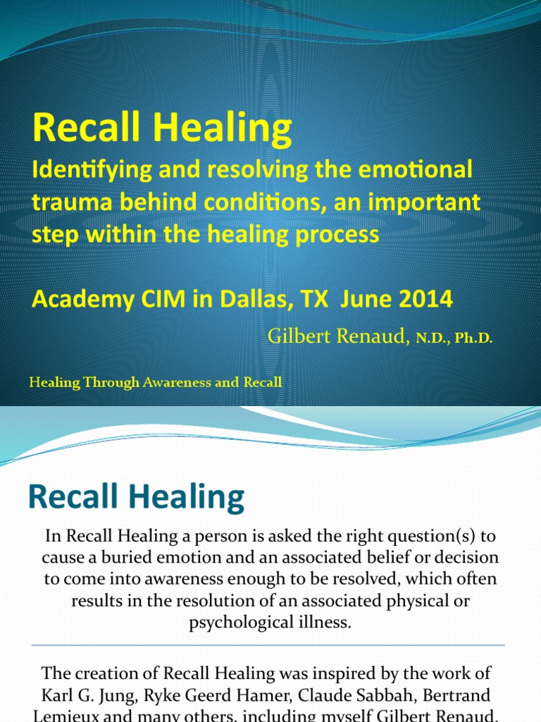 Healing Through Awareness and Recall | PDF | Cancer | Psychotherapy