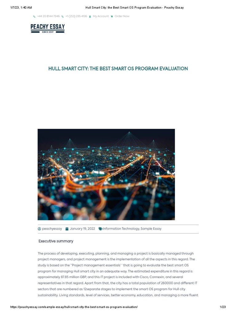 Hull Smart City - The Best Smart OS Program Evaluation - Peachy Essay ...