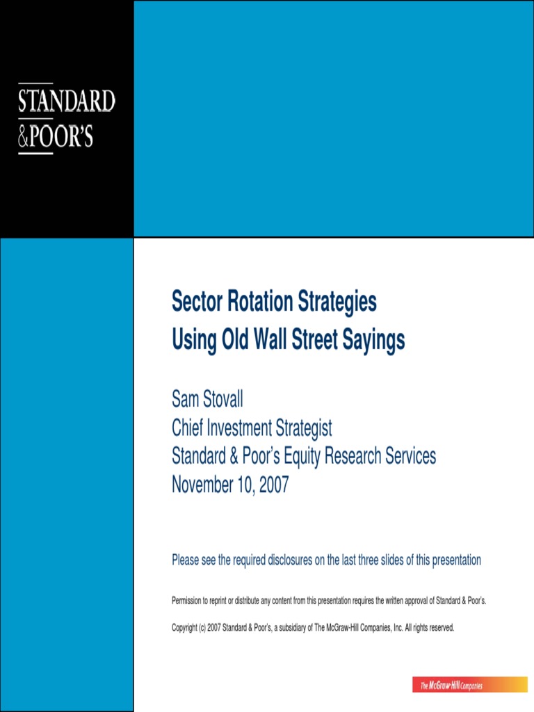 PDF Sector Rotation Strategies Using Old Wall Street Sayings | PDF ...