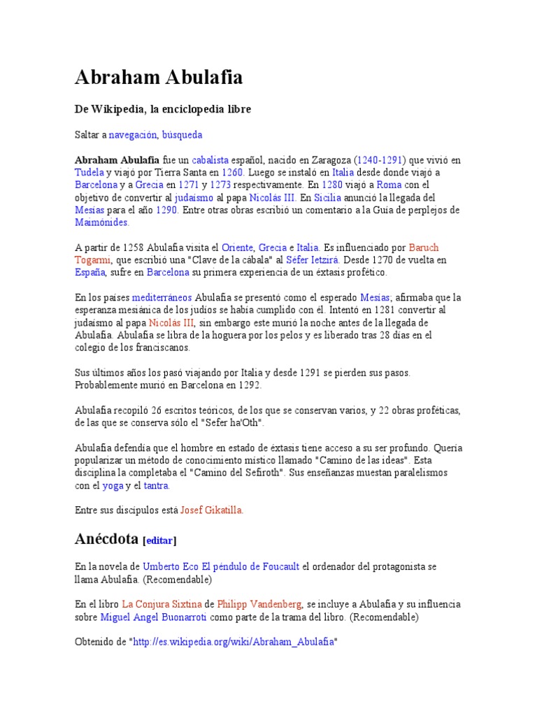Abraham Abulafia | PDF | Historia | Religión y espiritualidad