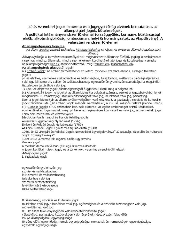 Emberi Jogok | PDF