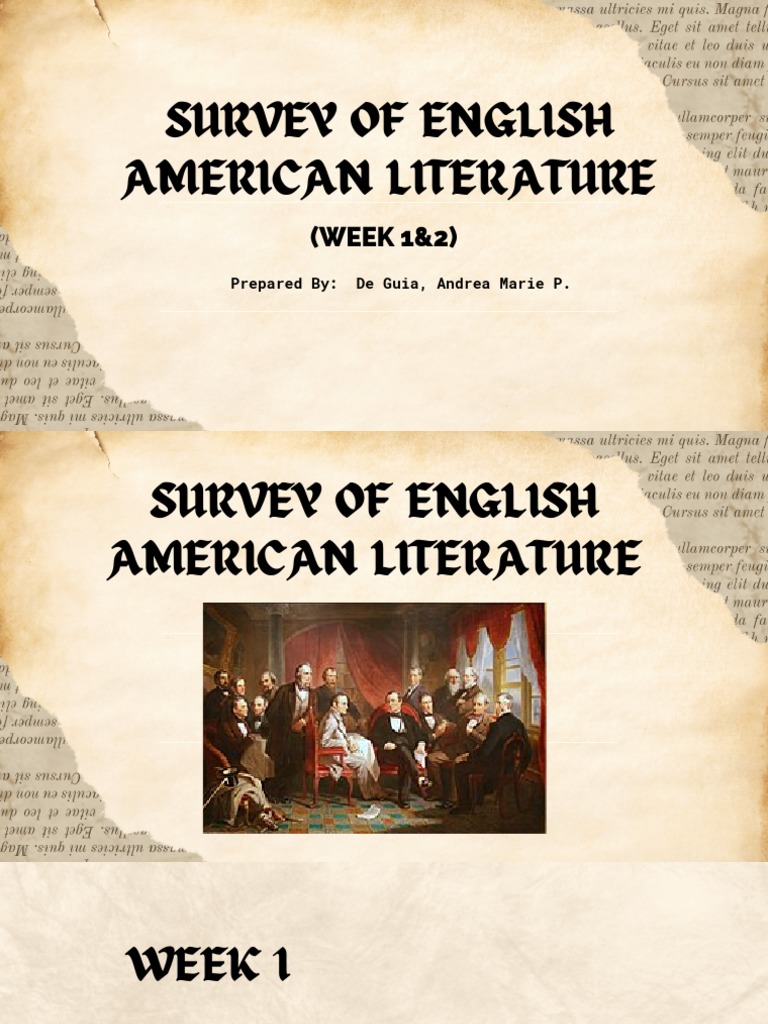 Week 1-2 | PDF | American Literature | English Language