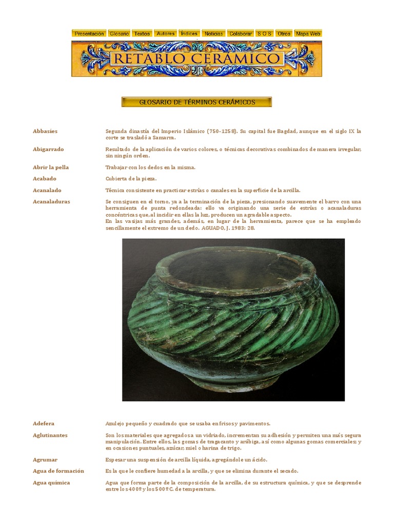 Glosario de Términos Cerámicos | PDF Glosario de Términos Cerámicos | PDF
