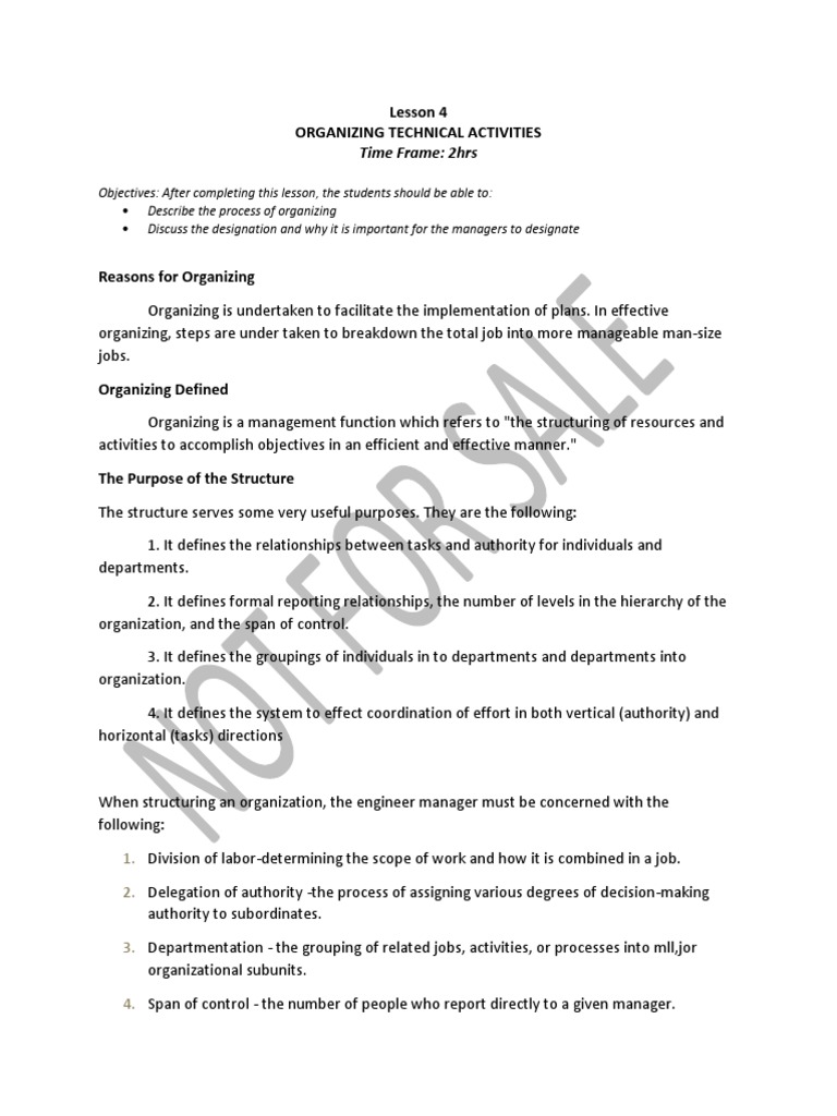 Lesson 4 | PDF | Organizational Structure | Business