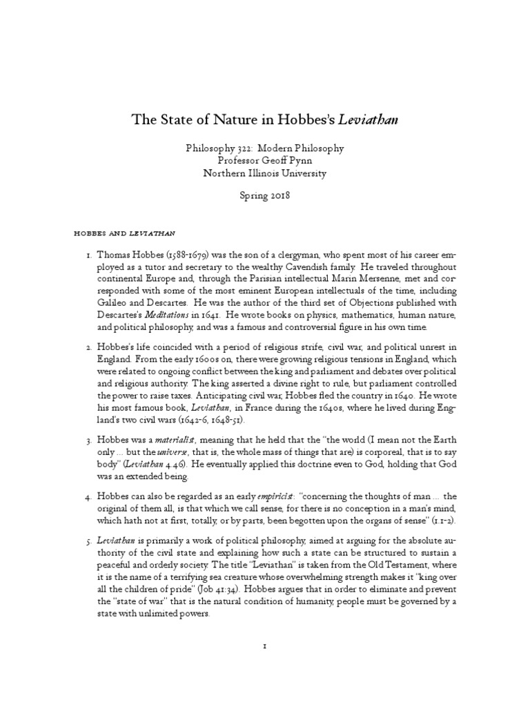 Hobbes's State of Nature Explained | PDF | Thomas Hobbes ...