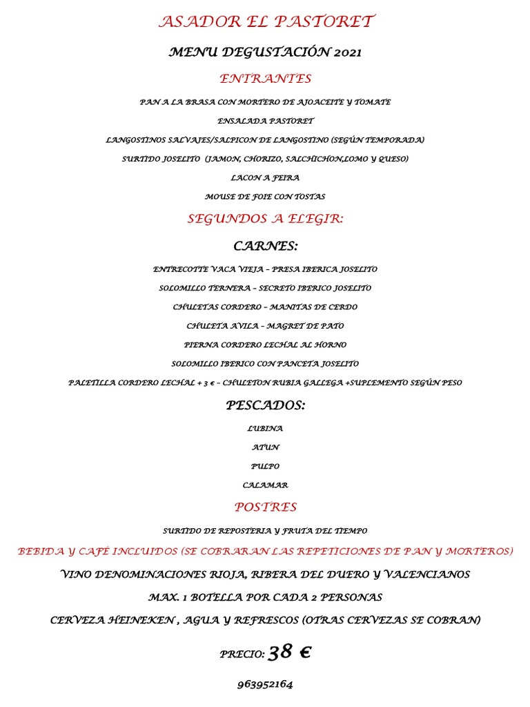 Menu Degustacion | PDF Menu Degustacion | PDF