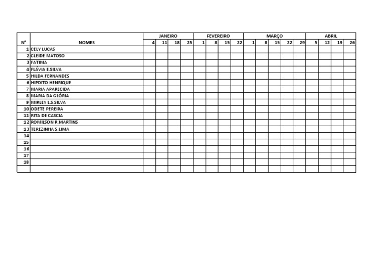 Lista de Chamada | PDF