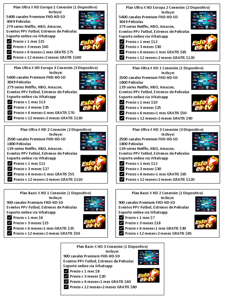 Planes IPTV con Netflix y HBO | PDF | Netflix | Entretenimiento
