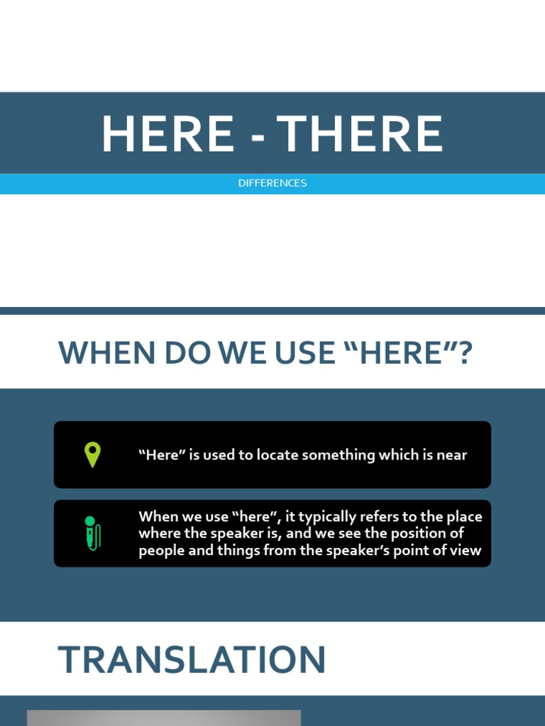 "Here vs. There: Usage and Examples" | PDF | Language Arts & Discipline