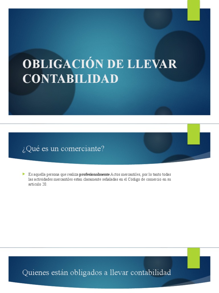 Obligación de Llevar Contabilidad | PDF | Contabilidad | Economias