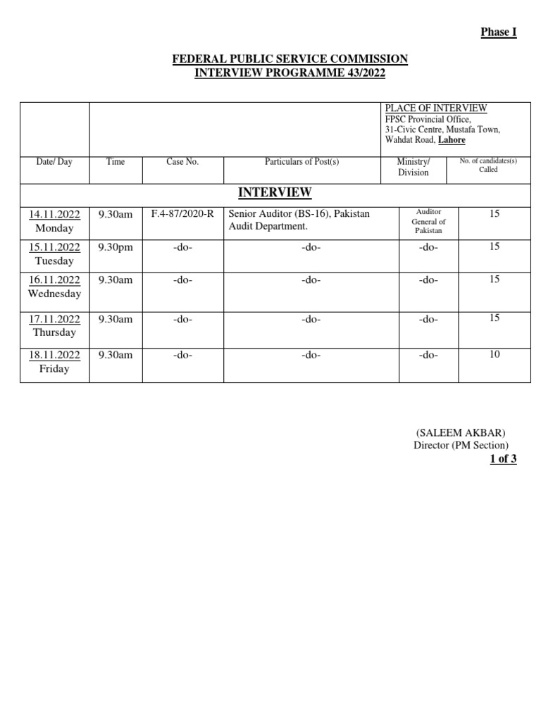 Interview Prog No.43-2022 | PDF | Pakistan | Government Of Pakistan