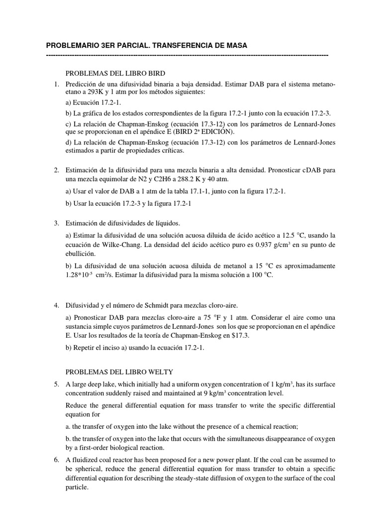 Problemario Tercer Parcial | PDF | Amoníaco | Agua