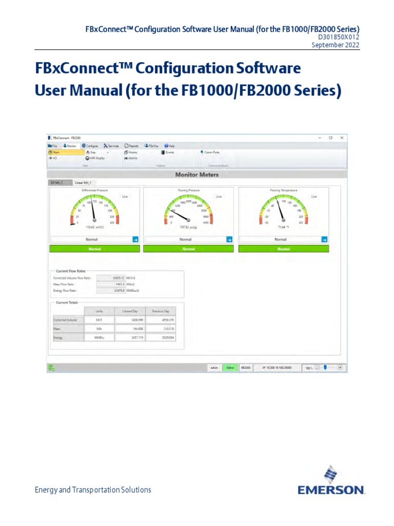 Fbxconnect Configuration Software User Manual For Fb1000 Fb2000 Series Flow Computers en 3587794 ...
