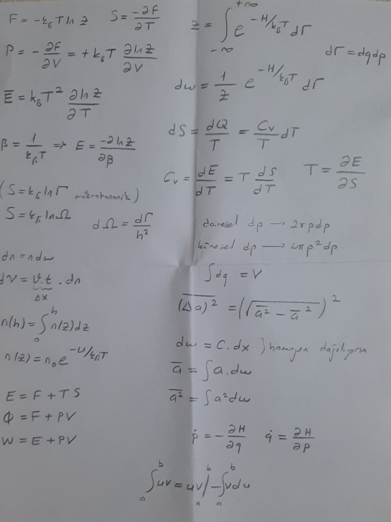 statistical physics formulas | PDF