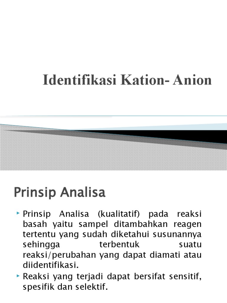 IDENTIFIKASI KATION-ANION | PDF