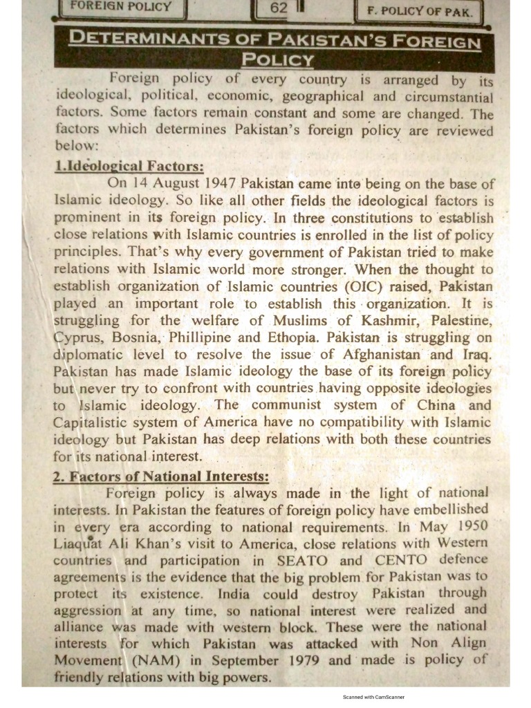 Objective of Pakistan Foreign Policy | PDF