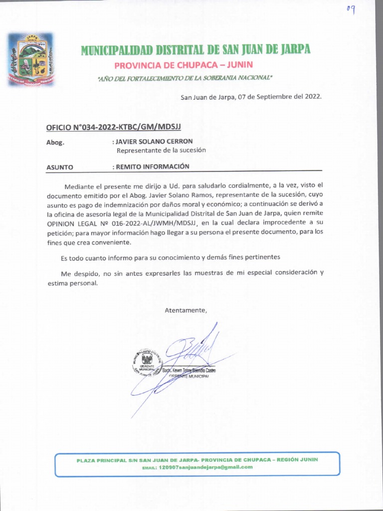 Oficio #034-2022 | PDF