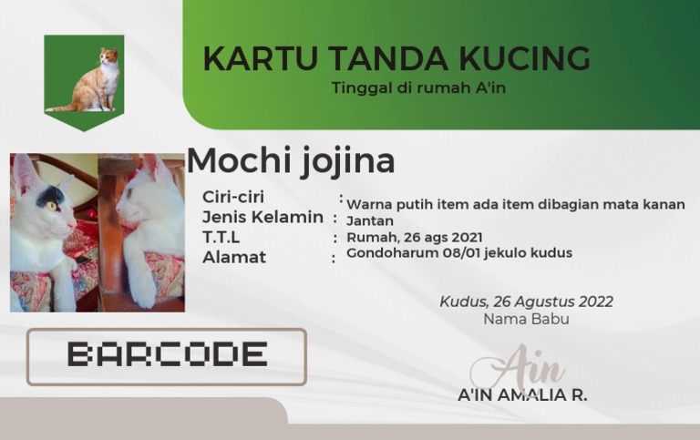 Name Tag Kucing | PDF