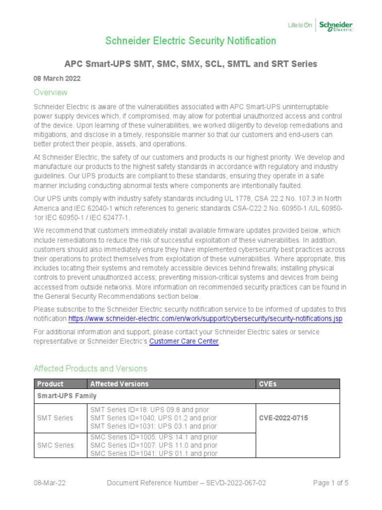 Smart-UPS Security Notification EN | Download Free PDF | Security ...