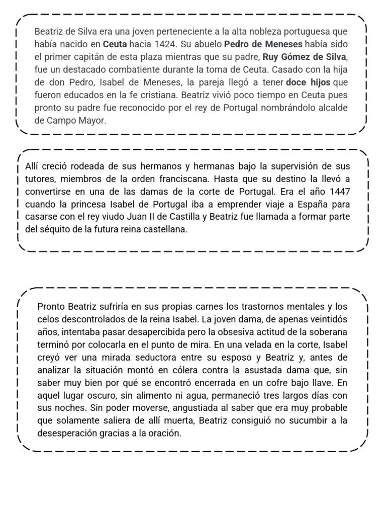 Biografía de Santa Beatriz de Silva | PDF | María, madre de Jesús