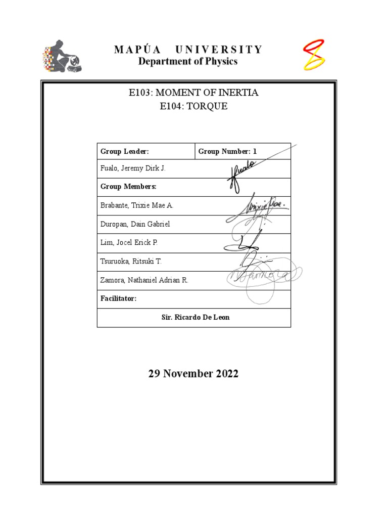 Physics Experiment Analysis | PDF | Rotation Around A Fixed Axis | Torque