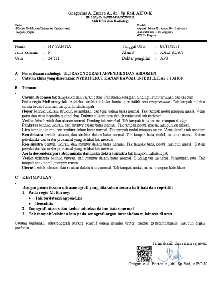 Ny Santia - Usg | PDF | Pengembangan Diri | Kesehatan Holistik