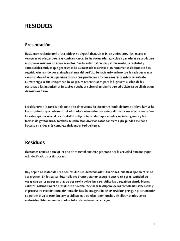 Concepto de Residuo | PDF | Residuos | Vertedero