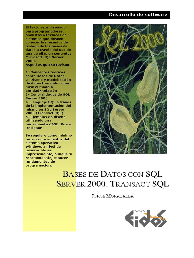 Bases Datos SQL Server 2000 | PDF | Base de datos relacional | Bases de datos