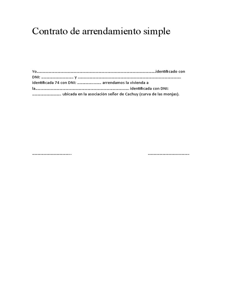 Contrato de Arrendamiento Simple | PDF