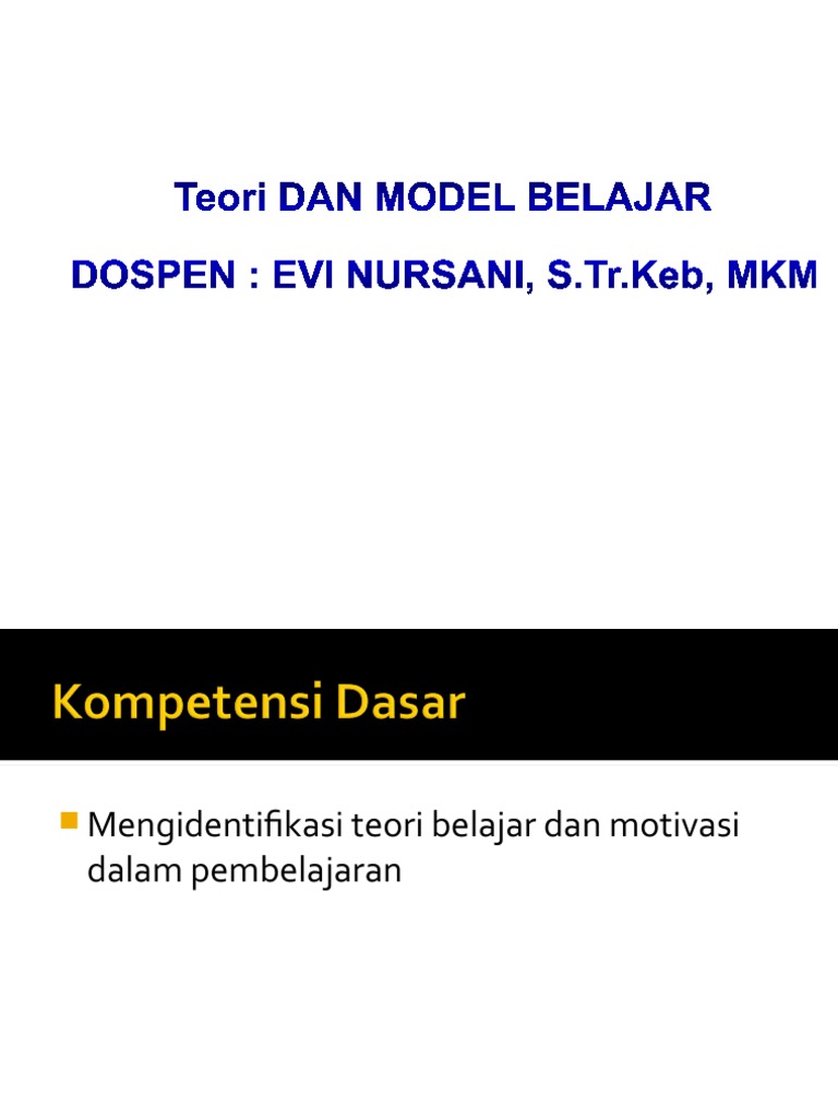 Teori Dan Model Belajar | PDF