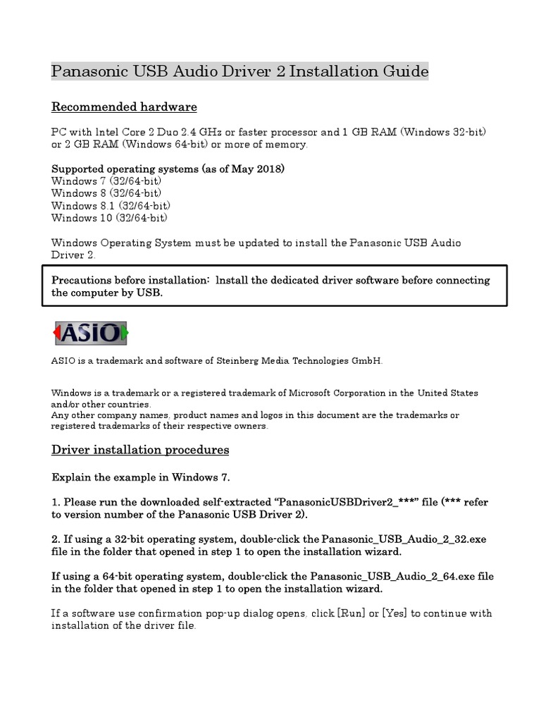 PanasonicUsbDriver2 InstallGuide | PDF | Installation (Computer ...