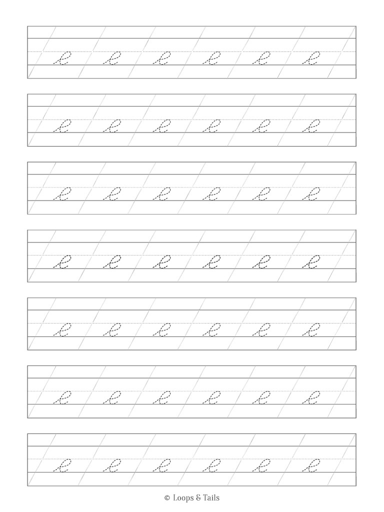Cursive Worksheet Lowercase e | PDF