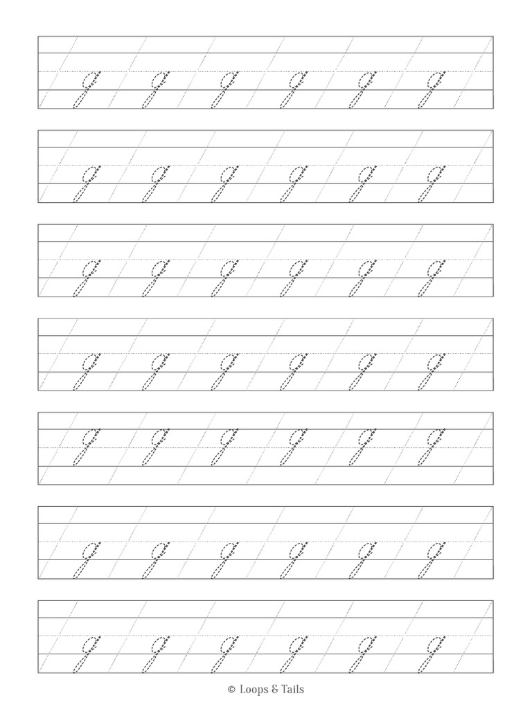 Cursive Worksheet Lowercase G | PDF