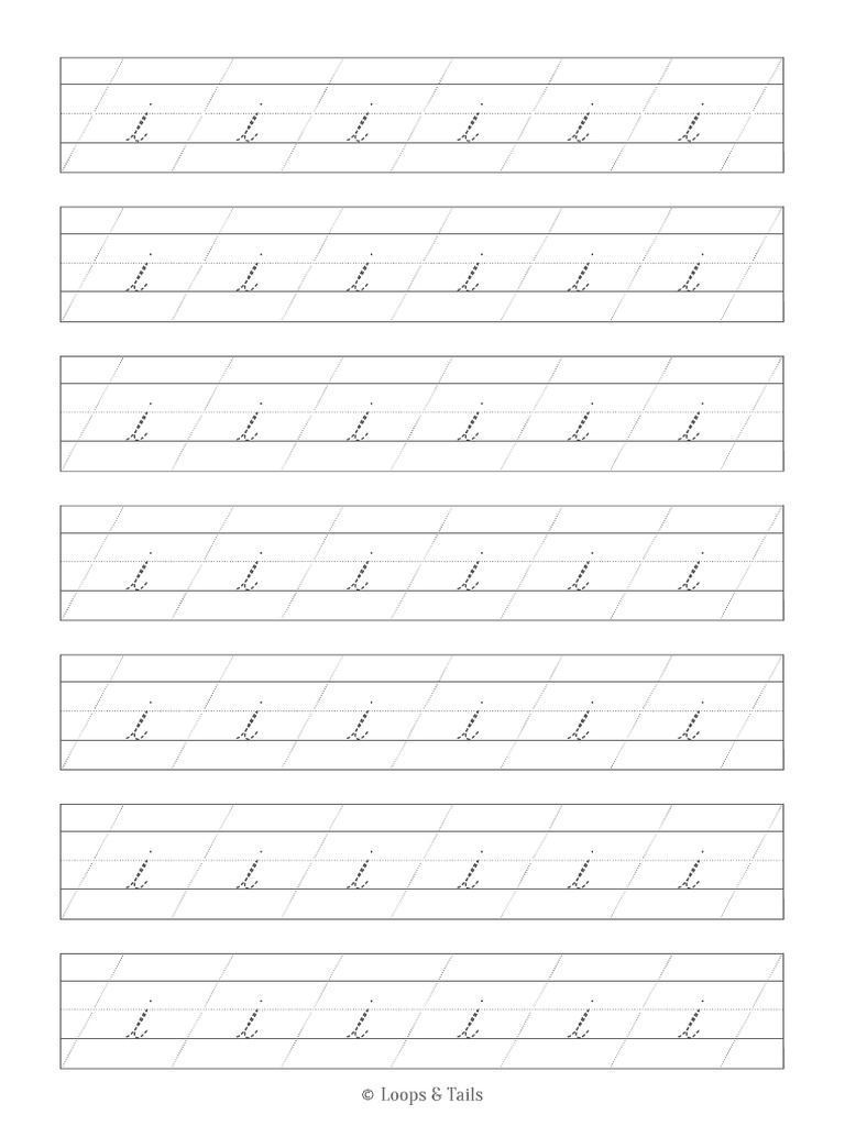 Cursive Worksheet Lowercase I | PDF