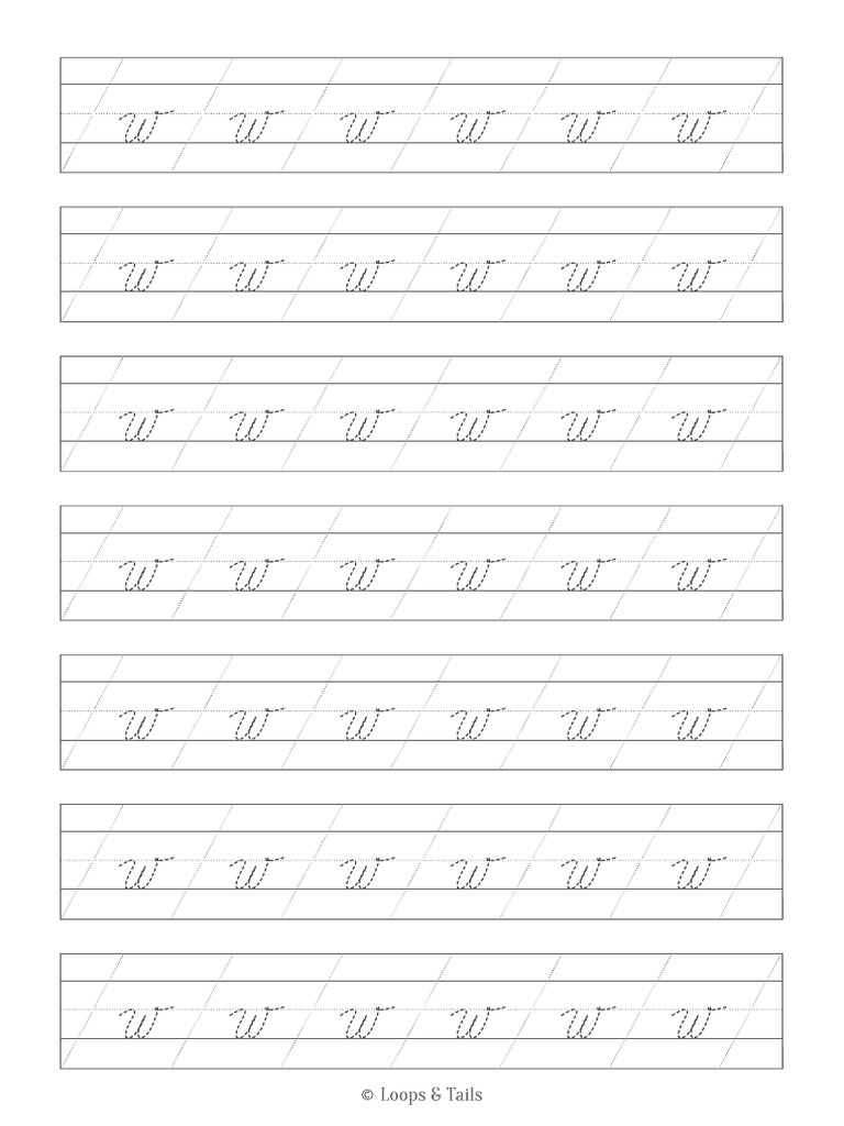 Cursive Worksheet Lowercase W | PDF