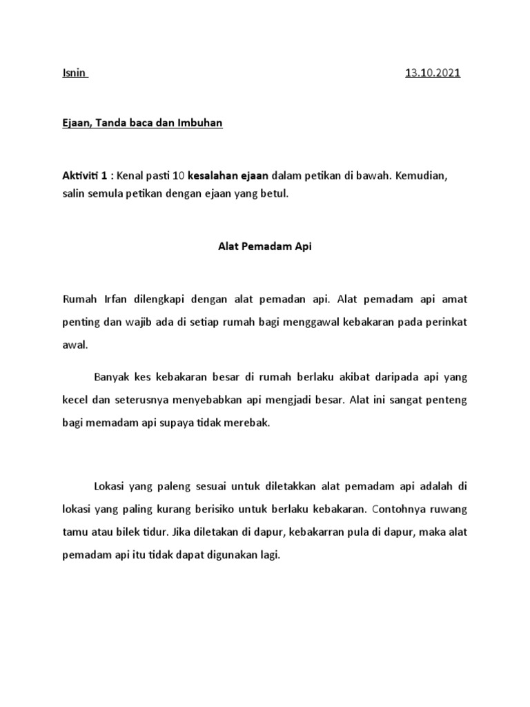 BM Tahun 3 - Ejaan, Tanda Baca Dan Imbuhan | PDF