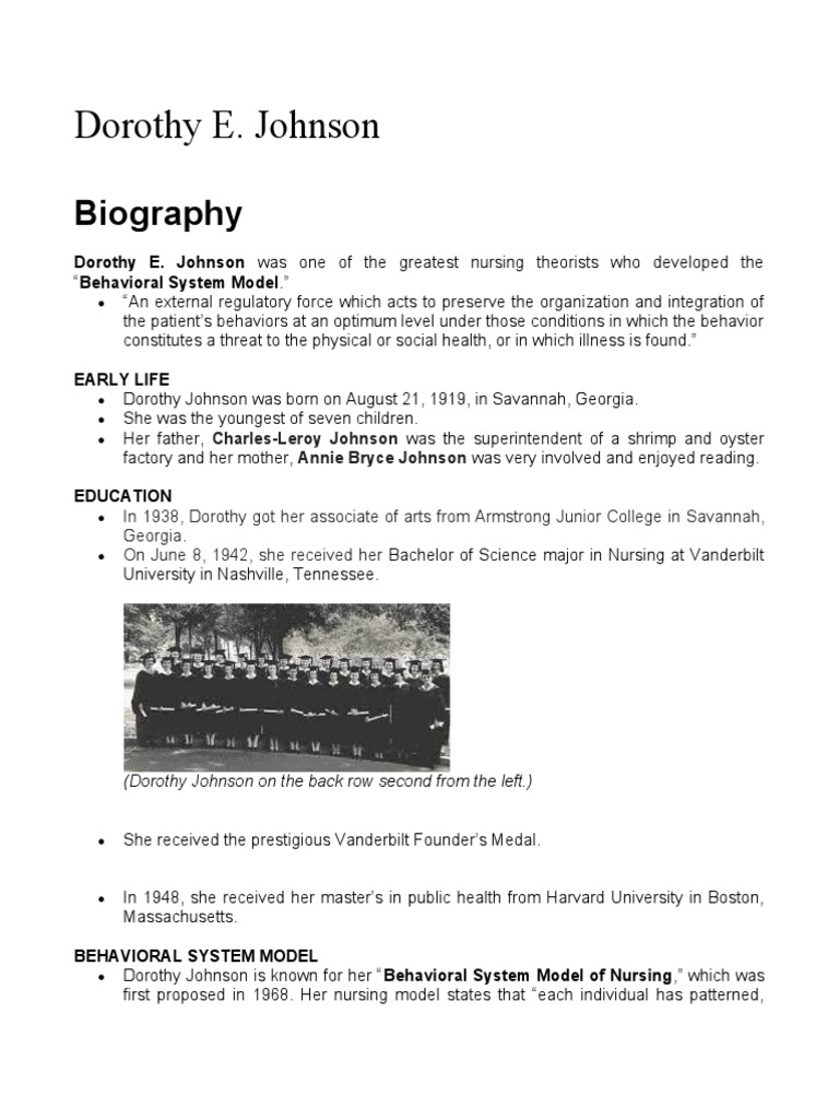 Dorothy E. Johnson | PDF | System | Nursing