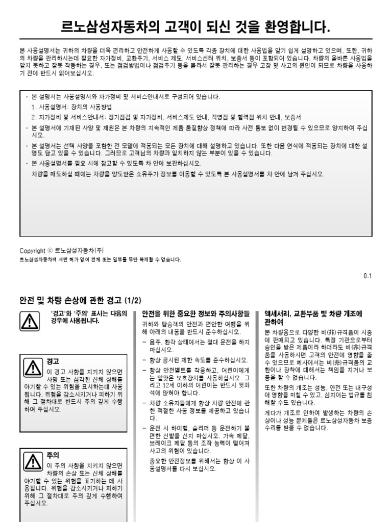 Renault Samsung SM6 Owners Manual | PDF