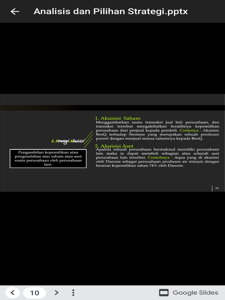 Analisis Dan Pilihan Strategi - PPTX - Google Slides | PDF