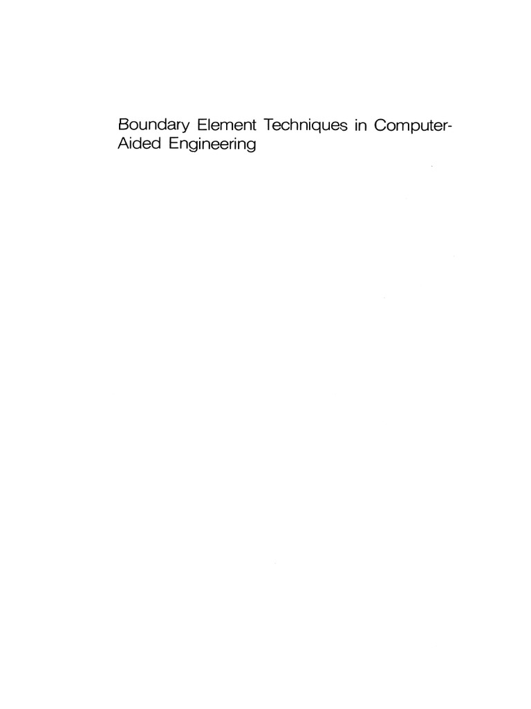 Boundary Element Techniques in Computer-Aided Engineering | Download Free PDF | Operator ...