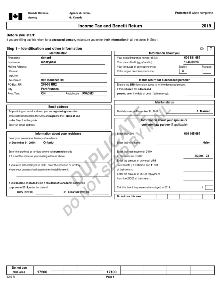 2019 Income Tax Return for Richard Moszynski | PDF | Tax Deduction ...