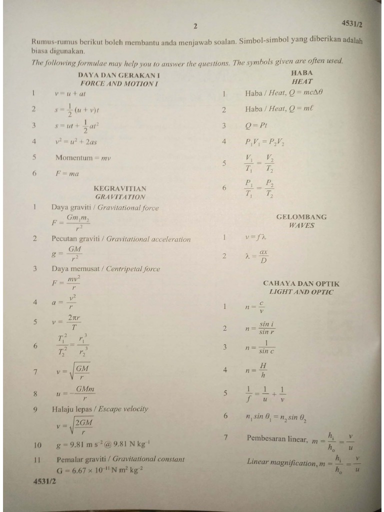 Fizik Selangor K2 2022 | PDF