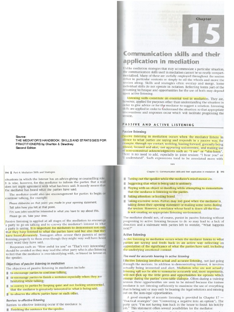 Mediation Communication Skills | PDF