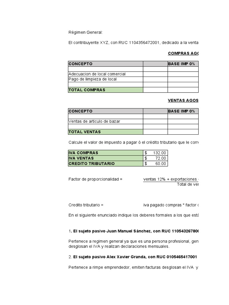Caso Practico 1 | PDF | Impuesto al valor agregado | Economias