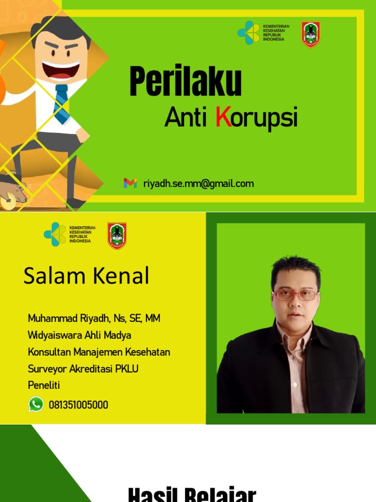 Perilaku Anti Korupsi M. Riyadh | PDF